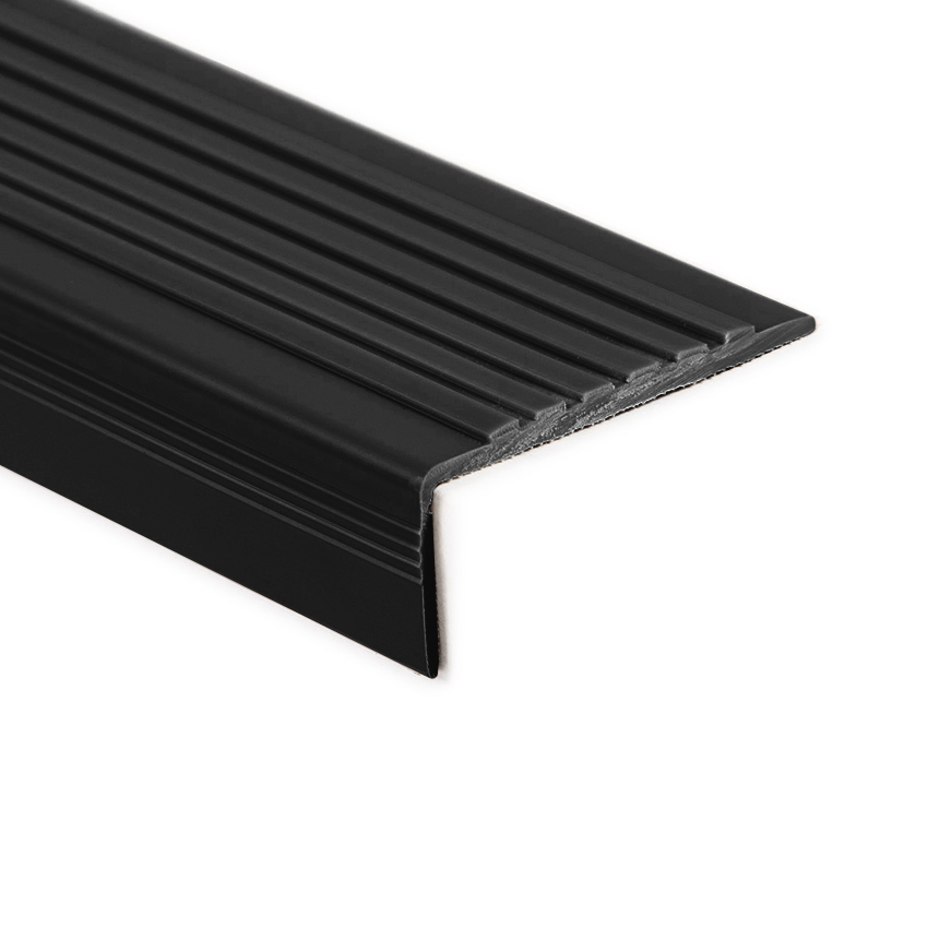 Treppenkantenprofil PVC schwarz LxBxH=1500x60x22mm - Technikplaza